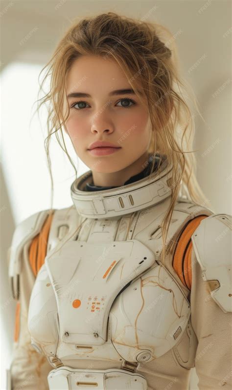 Premium Photo Female Cyborg Robot Girl In Exoskeleton Glossy Shiny
