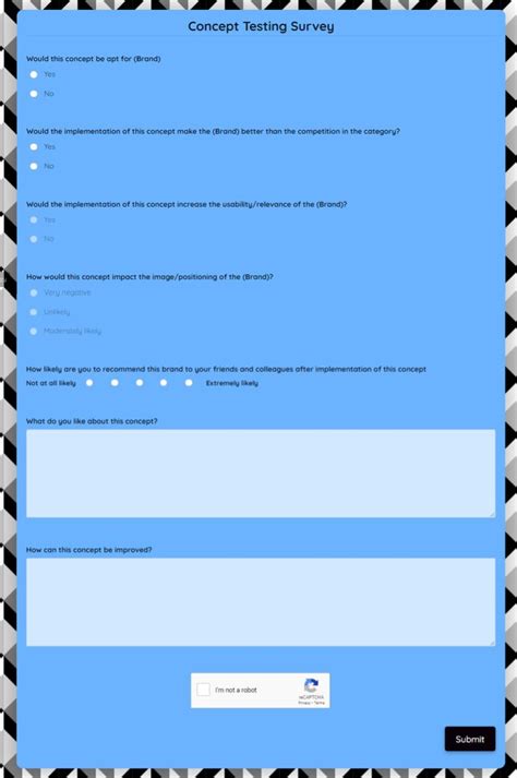 Concept Testing Survey Template Survey Template Surveys Concept