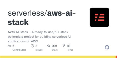 Github Serverlessaws Ai Stack Aws Ai Stack A Ready To Use Full