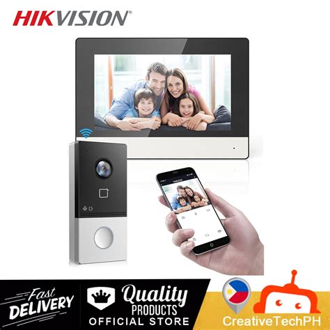 Hikvision Ds Kis603 P Hik Ip Video Intercom Kit Door Phone Bell 7 Inch Colorful Tft Screen 2mp