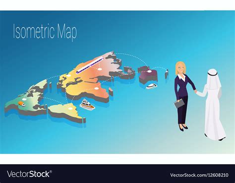 Map World Isometric Concept 3d Flat Royalty Free Vector