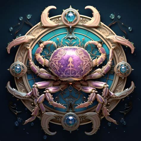 Illustration Of Astrological Symbol With A Crab On A Blue Background Stock Illustration Illustration Of Astrological Symbol With A Crab On A Blue Background Stock Illustration