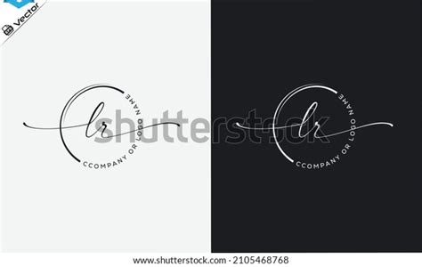 L R Initial Handwriting Signature Logo Stock Vector Royalty Free