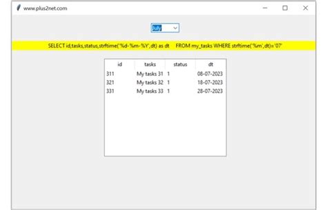 Generating Monthly Report From Database Table Based On Month Selection