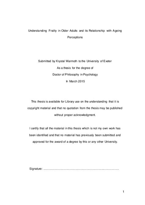 Pdf Understanding Frailty In Older Adults And Its Relationship With Ageing Perceptions