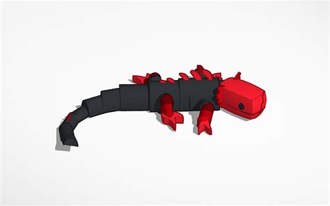 3d Design Red Lizard Rain World Tinkercad