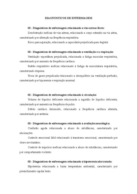 Diagnósticos DE Enfermagem DIAGNÓSTICOS DE ENFERMAGEM 02