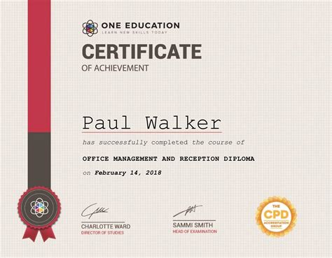 Cpd Accredited Certificate