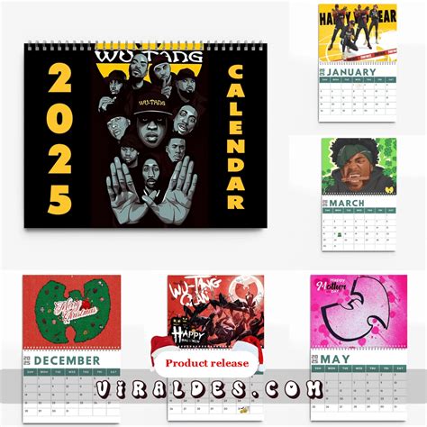 Wu Tang Clan 2025 New Year Calendar New Year T Viraldes Store