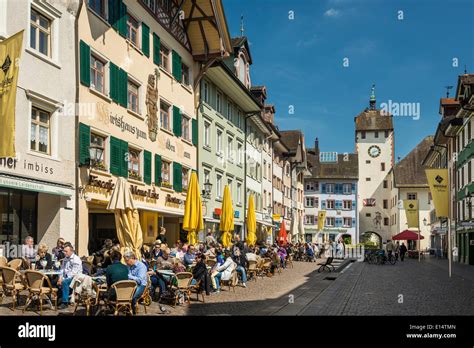 Pedestrian zone Waldshut Tiengen Baden Württemberg Germany Stock