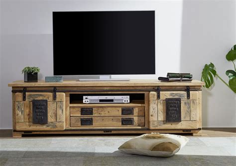 Massives Tv Lowboard Im Industrial Design Massivmoebel24