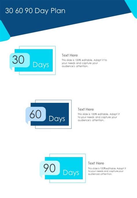 30 60 90 Day Plan Copywriting Proposal Template One Pager Sample Example Document Presentation
