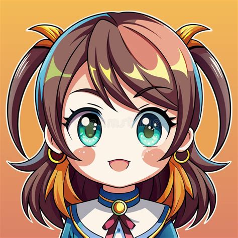 Chibi Style Anime Girl With Big Eyes Vector Stock Vector Illustration