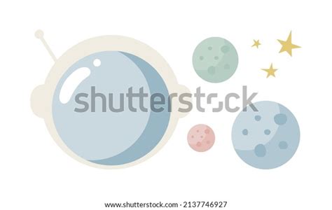 Vektor Stok Space Collection Vector Illustration Cartoon Style Tanpa