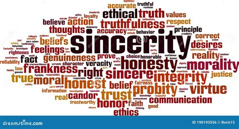 Sincerity Word Cloud Stock Illustration 114379615