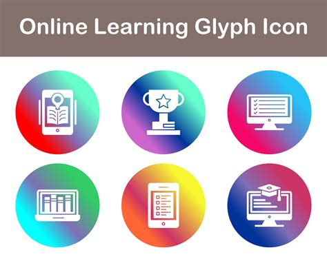 Online Learning Vector Icon Set 21394392 Vector Art At Vecteezy