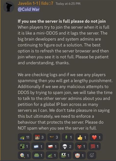 Enigma Cold War Ip Global Banning People Trying To Join Their Server