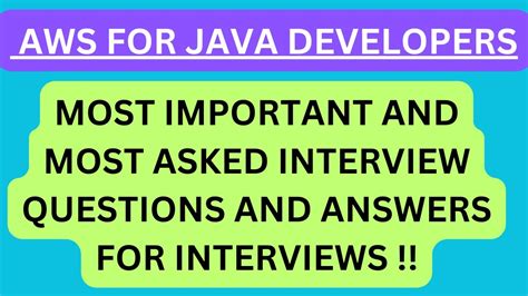 Aws For Java Developers Most Asked Interview Qanda Of Aws In Java Developer Interviews Java