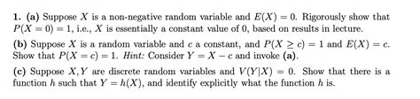 Solved 1 A Suppose X Is A Non Negative Random Variable
