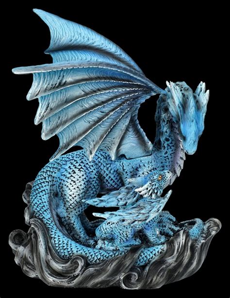 Drachen Figur Blau Wasserdrachen Familie