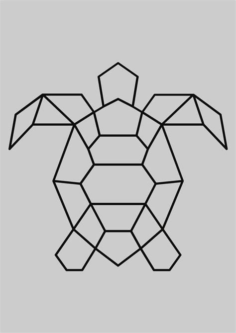 A4 Geometric Turtle Print Geometrische Formen Kunst Geometrisch