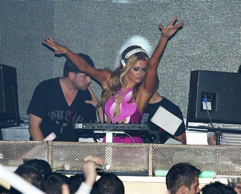 Paris Hilton Goes Knickerless In Slashed Barbie Gown Daily Star