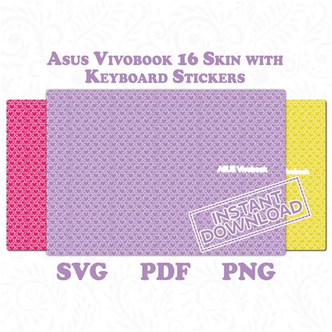 Asus Vivobook Asus Laptop Skin With Keyboard Stickers Set Of Multi Colors Asus Vivobook