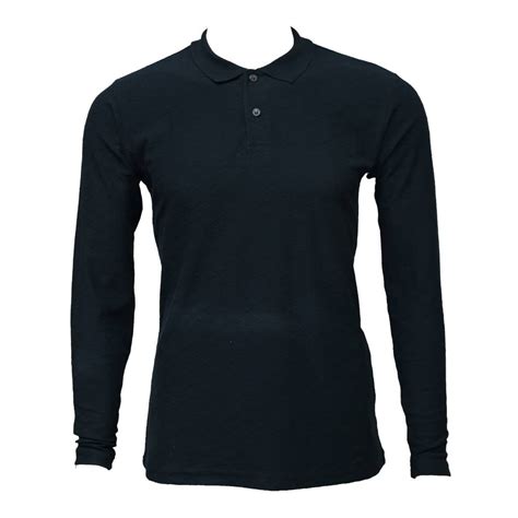 Playera Polo George Talla G Manga Larga Lisa Negro Walmart