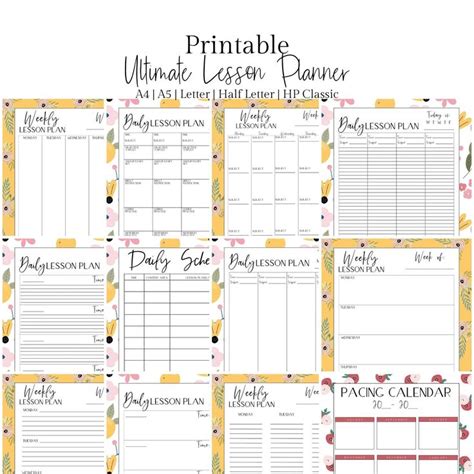 Teacher Plannerteacher Planner Pageslesson Plan Printablehomeschool