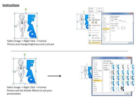 Business Strategy Implementation 3d Man Showing Faq Concept