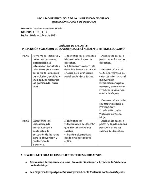 Protecciòn Social Y De Derechos Caso 2 26 11 2023 Pdf La