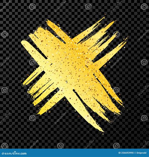 Gold Hand Drawn Cross Symbol Stock Vector Illustration Of Check