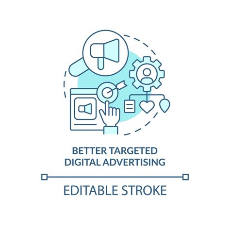 Better Targeted Digital Advertising Blue Concept Icon Market