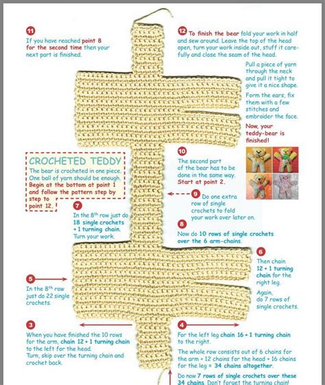 Best 12 Easy Peasy Teddy Bear Crocheted In One Piece English Version