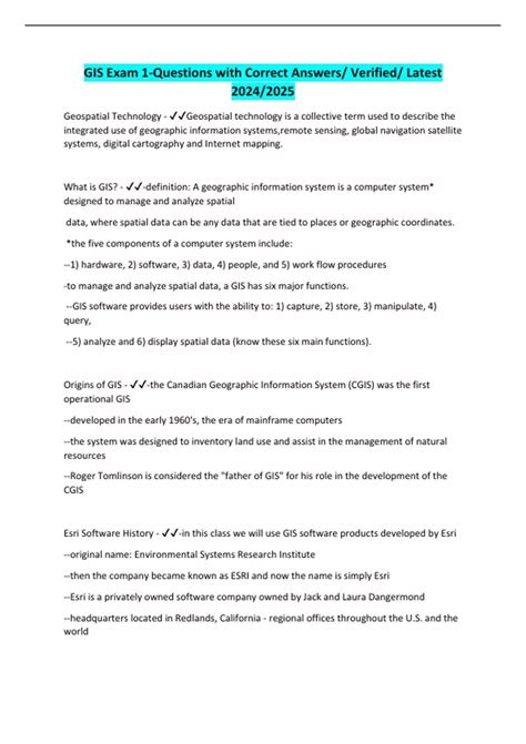 gis exam 1 questions with correct answers verified latest 2024 2025 gis stuvia us