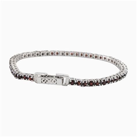 Garnet Tennis Bracelet In Sterling Silver Monte Cristo