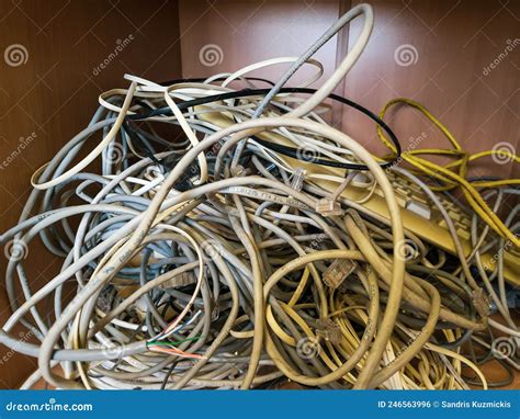 Messy Network Cables Stock Image 161972761