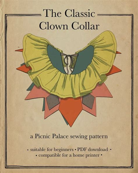 The Jester Collar Sewing Pattern Picnicpalace Clown Collar Sewing