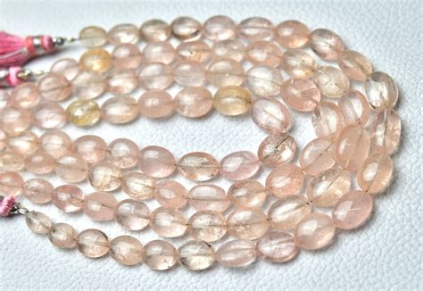 Natural Morganite Plain Oval Beads 5x7mm To 8x10mm Smooth Oval Gemstone