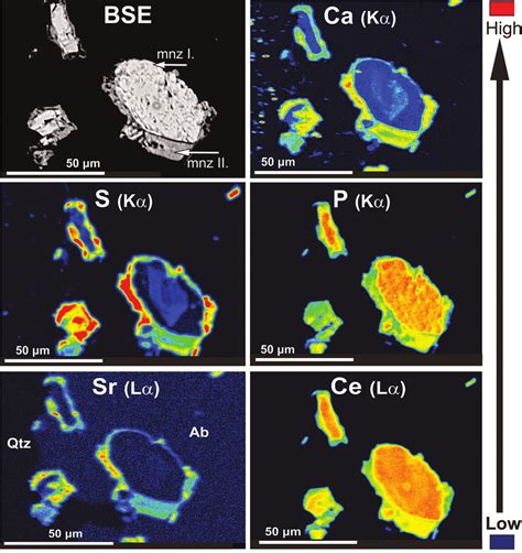 Bse Image And Corresponding X Ray Compositional Maps Of Ca S P Sr