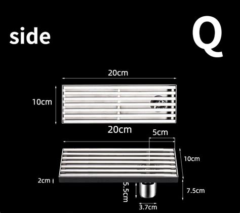 304 Stainless Steel Rectangular Floor Drain Grate Grandado