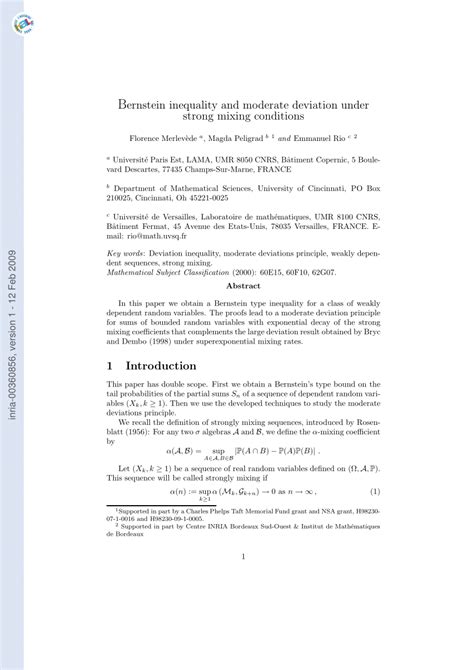 PDF Bernstein Inequality And Moderate Deviations Under Strong Mixing