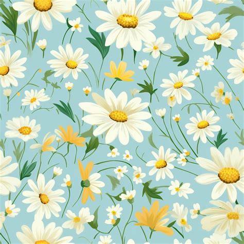 Premium Ai Image Radiant Daisy Dance Seamless Beauty