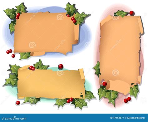 Vector Background With Antique Scroll For Christmas And New Year Stock