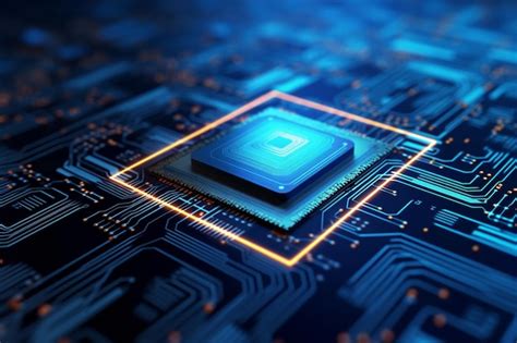 Premium Ai Image A Close Up Of A Microchip On A Computer Circuit Generative Ai