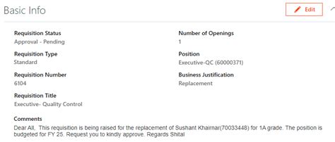 How To Edit The Name In Basic Information Tab Of Requisition — Cloud Customer Connect