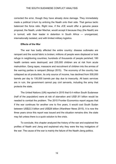 The South Sudanese Conflict Analysis Conflict Profile Causes Actors