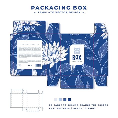 Premium Vector Rectangle Product Box With Floral Pattern 137