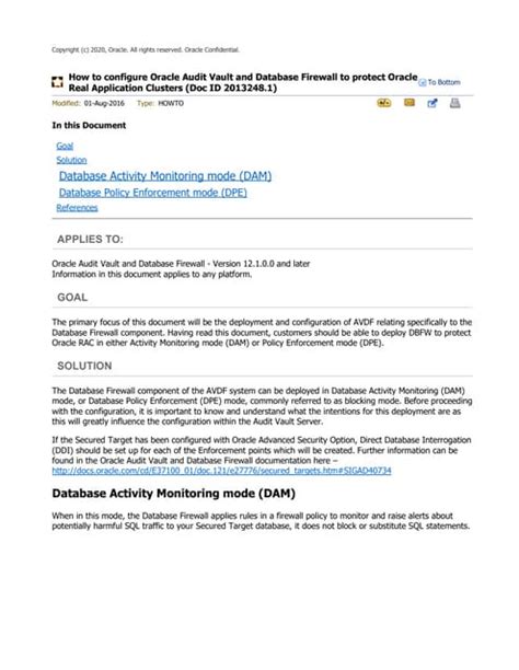 How To Configure Oracle Audit Vault And Database Firewall To Protect