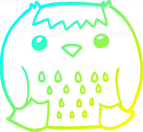 Cold Gradient Line Drawing Cartoon Owl 39895101 Png